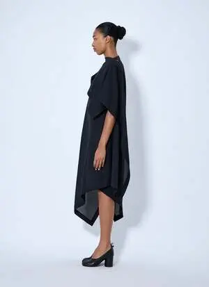 Issey Miyake Asymmetric Draped Midi Dress
