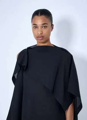 Issey Miyake Asymmetric Draped Midi Dress