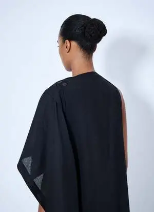 Issey Miyake Asymmetric Draped Midi Dress
