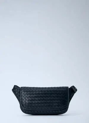 Bottega Veneta Intrecciato Woven Leather Belt Bag - Black