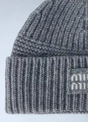 Miu Miu Logo-patch Wool Beanie
