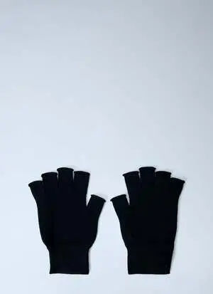 Rick Owens Ribbed Trim Fingerless Gloves