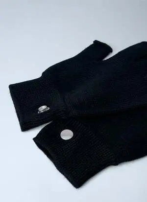 Rick Owens Ribbed Trim Fingerless Gloves