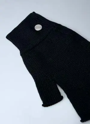 Rick Owens Ribbed Trim Fingerless Gloves