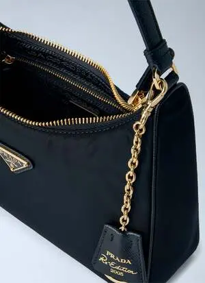 Prada Re-edition 2005 Re-nylon And Saffiano Mini Bag - Black
