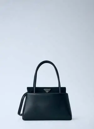 Prada Passage Small Handbag With Re-nylon Flap - Black