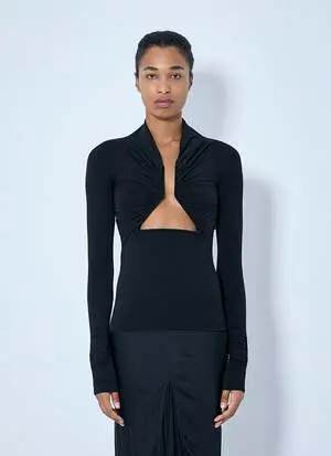 Rick Owens Jersey Ls Prong Top - Black