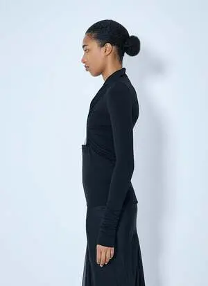 Rick Owens Jersey Ls Prong Top - Black