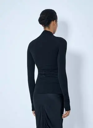 Rick Owens Jersey Ls Prong Top - Black