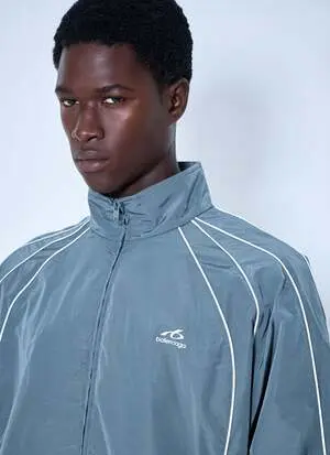 Balenciaga Zip-front Track Jacket With Contrast Piping