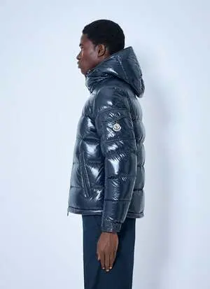 Moncler Maya Hooded Short Down Jacket - Blue