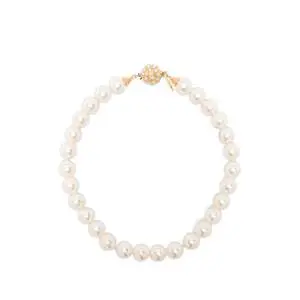 Alessandra Rich Faux Pearl Embellished Necklace - Cream
