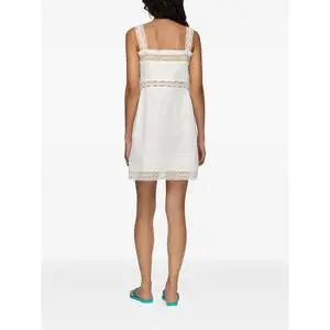 GANNI Lace Trimmed Square Neck Day Dress
