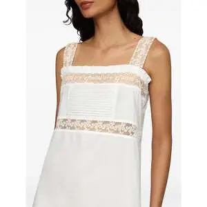 GANNI Lace Trimmed Square Neck Day Dress