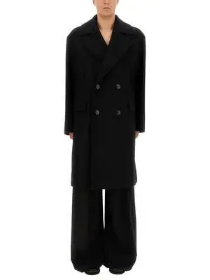 Dries Van Noten Wool Blend Double Breasted Coat