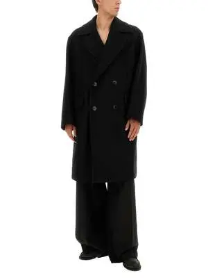 Dries Van Noten Wool Blend Double Breasted Coat