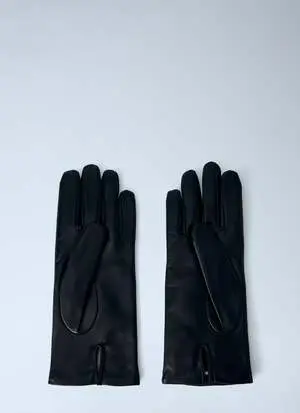 Max Mara Leather Gloves With Logo Detail
