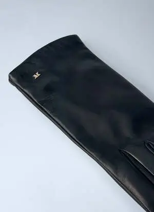 Max Mara Leather Gloves With Logo Detail