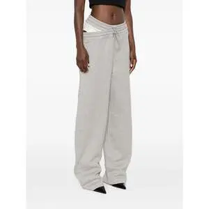 Attico Grey Cotton Lyocell Track Pants - Gray