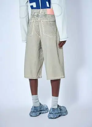 Acne Studios Wide-leg Denim Shorts - Cream