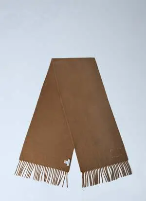 Max Mara Embroidered Fringe Wool Scarf