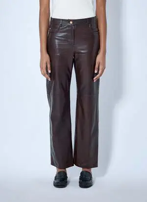 Max Mara Leather Wide-leg Trousers