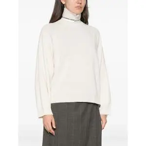 Brunello Cucinelli Cashmere Fine Knit Jumper With Monili Chain Embellishment - Gray