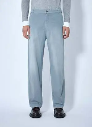 Miu Miu Garment-dyed Twill Pants - Gray