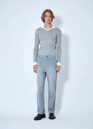 Miu Miu Garment-dyed Twill Pants - Gray