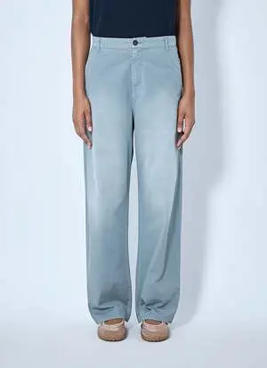 Miu Miu Garment-dyed Twill Pants - Gray