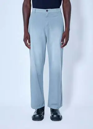 Miu Miu Garment-dyed Twill Tailored Trousers - Gray