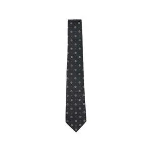 Saint Laurent Silk Patterned Neck Tie - Black