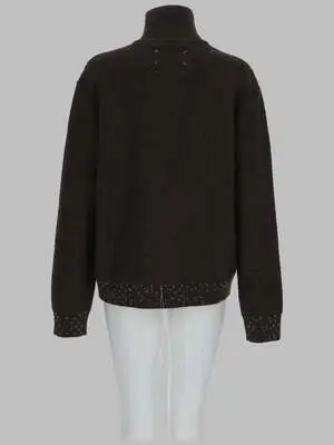 MAISON MARGIELA Wool Blend Quarter Zip Sweater - Brown
