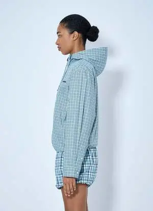 Acne Studios Checked Drawstring Hooded Jacket
