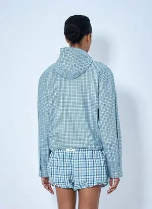 Acne Studios Checked Drawstring Hooded Jacket