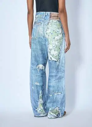 Acne Studios Distressed Floral Patchwork Jeans