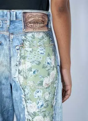 Acne Studios Distressed Floral Patchwork Jeans