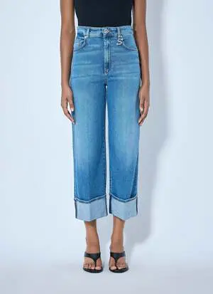Sportmax Cropped Wide-leg Denim Jeans - Blue