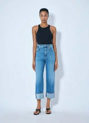 Sportmax Cropped Wide-leg Denim Jeans - Blue