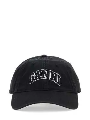 GANNI Cappello Da Baseball In Canvas