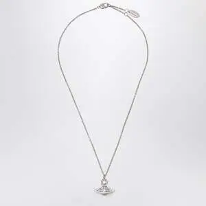 VIVIENNE WESTWOOD Platinum Orb Pendant Necklace With Crystals - Silver