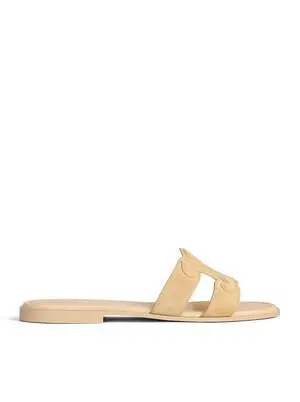 Celine Triomphe Suede Mule - Cream