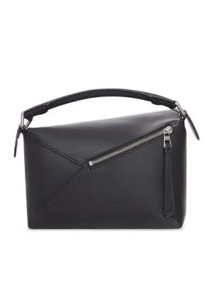 Loewe Small Puzzle Edge Bag In Classic Calfskin Leather - Black