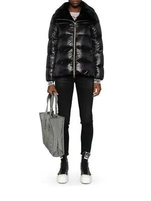 Herno Shiny Down Jacket With Fur Collar
