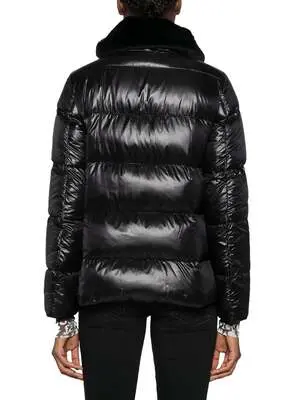 Herno Shiny Down Jacket With Fur Collar