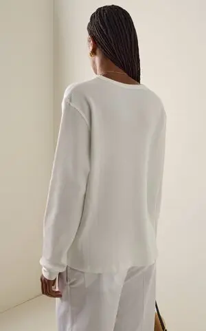 WITH NOTHING UNDERNEATH Bessette Waffled Cotton Top
