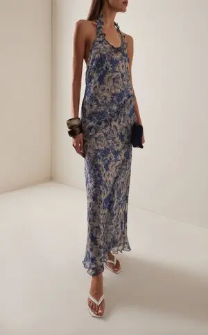 SIR. Lilia Halter Chiffon Maxi Dress