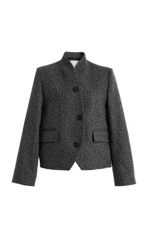 HOUSE OF DAGMAR Short Curved Wool-blend Jacket