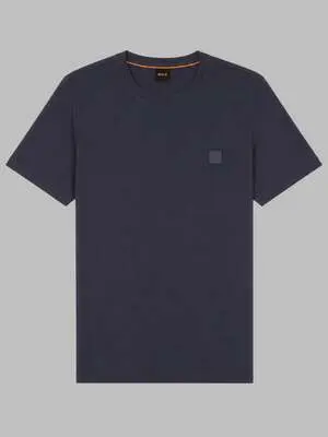 BOSS T-shirt Tales Con Patch Logo - Blue
