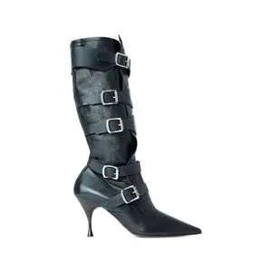 VIVIENNE WESTWOOD Sculptural Strap Pointed Toe Boots - Black